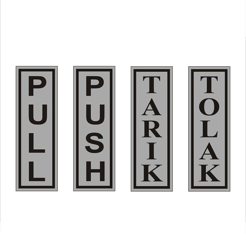 Push Pull Door Plastic Sign Sticker Label Sticker Warning Caution ...