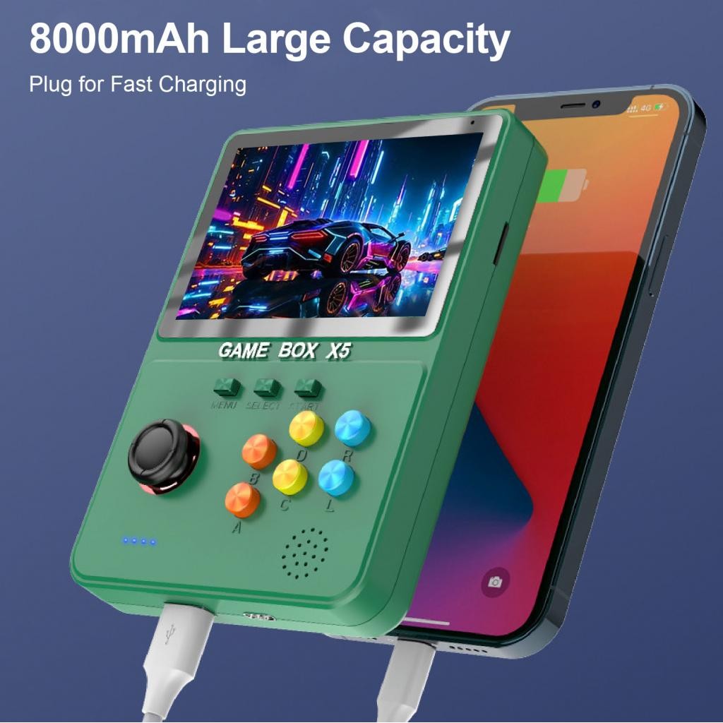 Alwaysonline Handheld Game Console Retro Gaming Compact Design 8000mAh ...