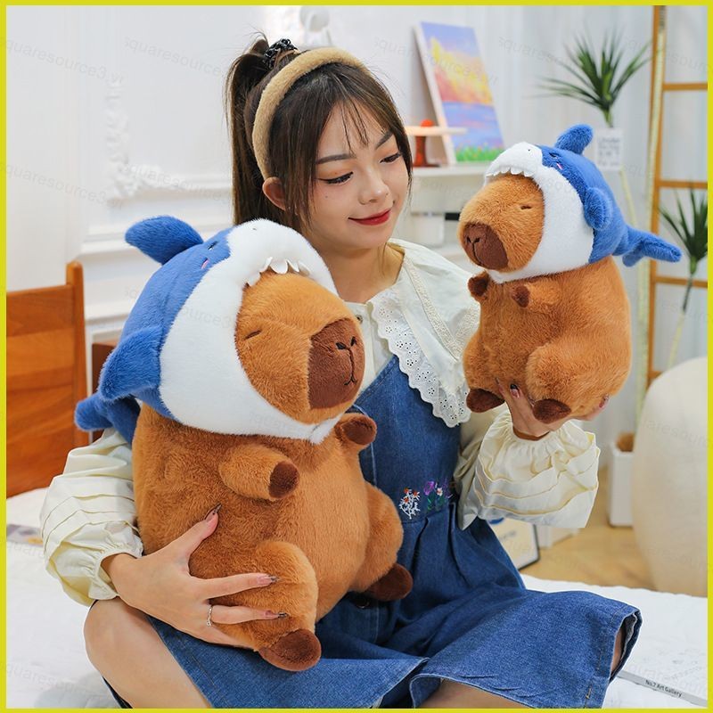 SQ3 Cute Capybara Shark Head cover plush doll gift for girlfriend Baby ...