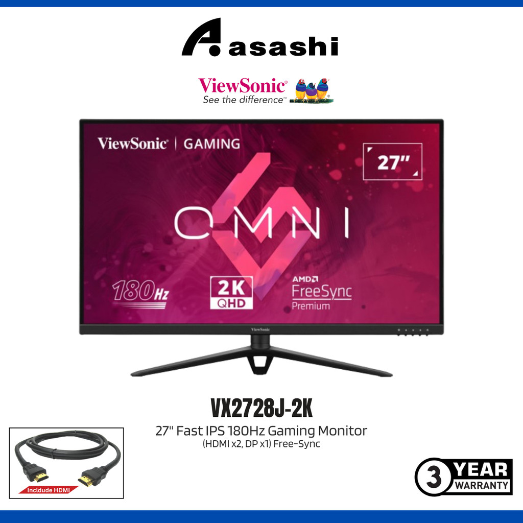 Viewsonic VX2728J / VX2728J-2K 27" Fast IPS 180Hz Gaming Monitor ...