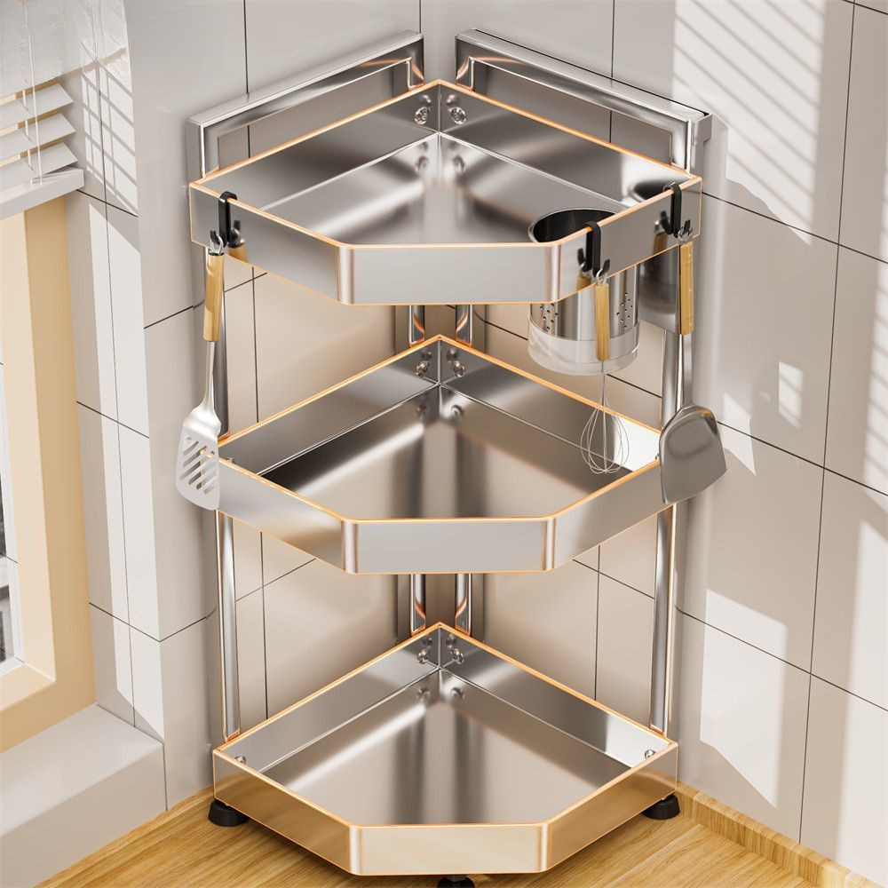 Stainless Steel Kitchen Shelf Seasoning Rack Countertop Multifunctional ...