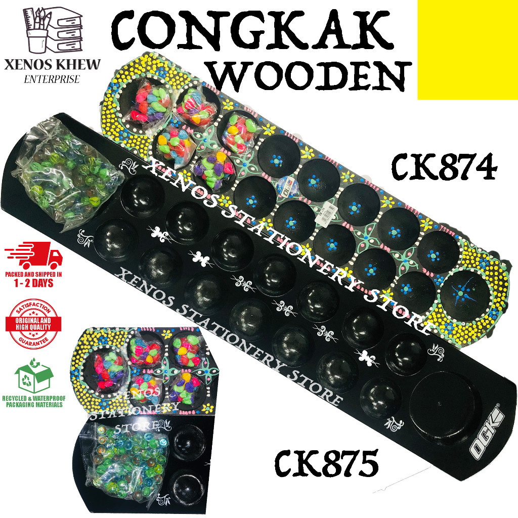 WOODEN CONGKAK / CONGKAK KAYU / TRADISIONAL WOODEN CONGKAK GAME [SOLID ...