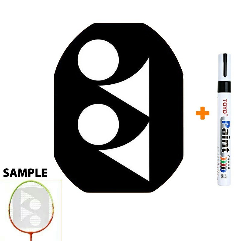 Yonex Badminton Racket LOGO Card Tennis Mark Stencil Board String Logo + 1x BLACK Marker Pen ...