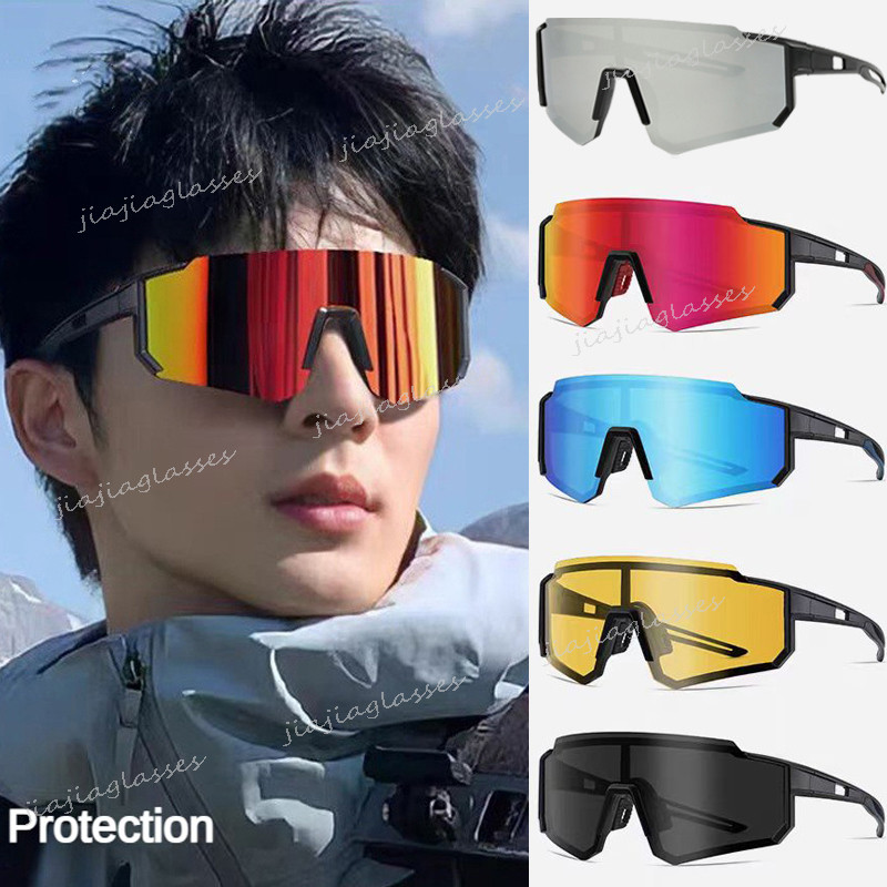 Black Frame Cycling Sunglasses For Men Women Riding Water Silver Lens ...