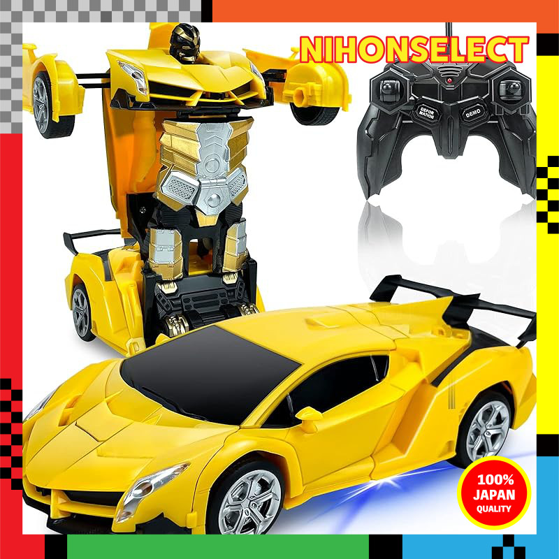 Tcvents Transforming RC Car Robot Toy - Stunt Vehicle with LED, 360 ...