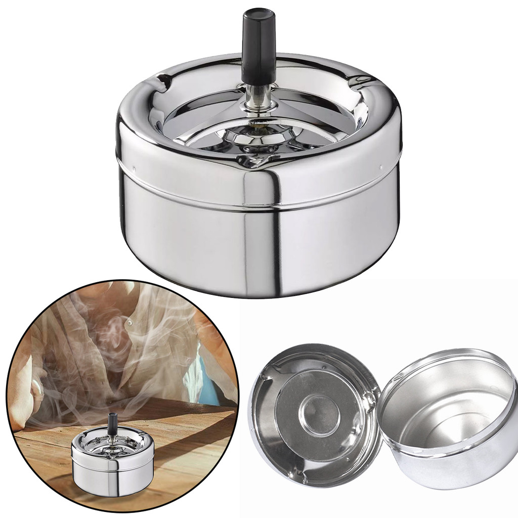 【Brighthor】Press Rotating Lid Smoking Ashtray For Home Office Hotel ...