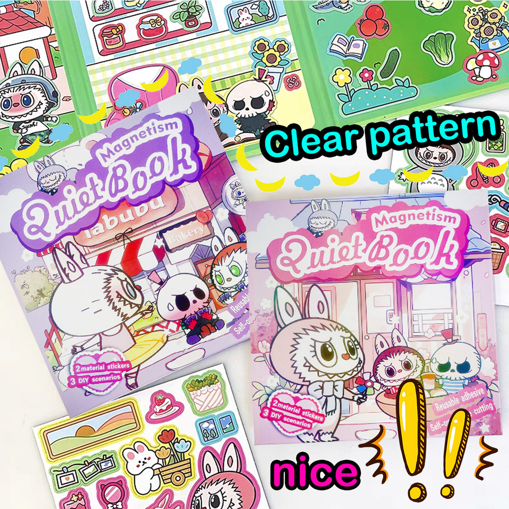 Labubu Magnetic Quiet Book Free Cutting DIY Material Popmart Children's ...