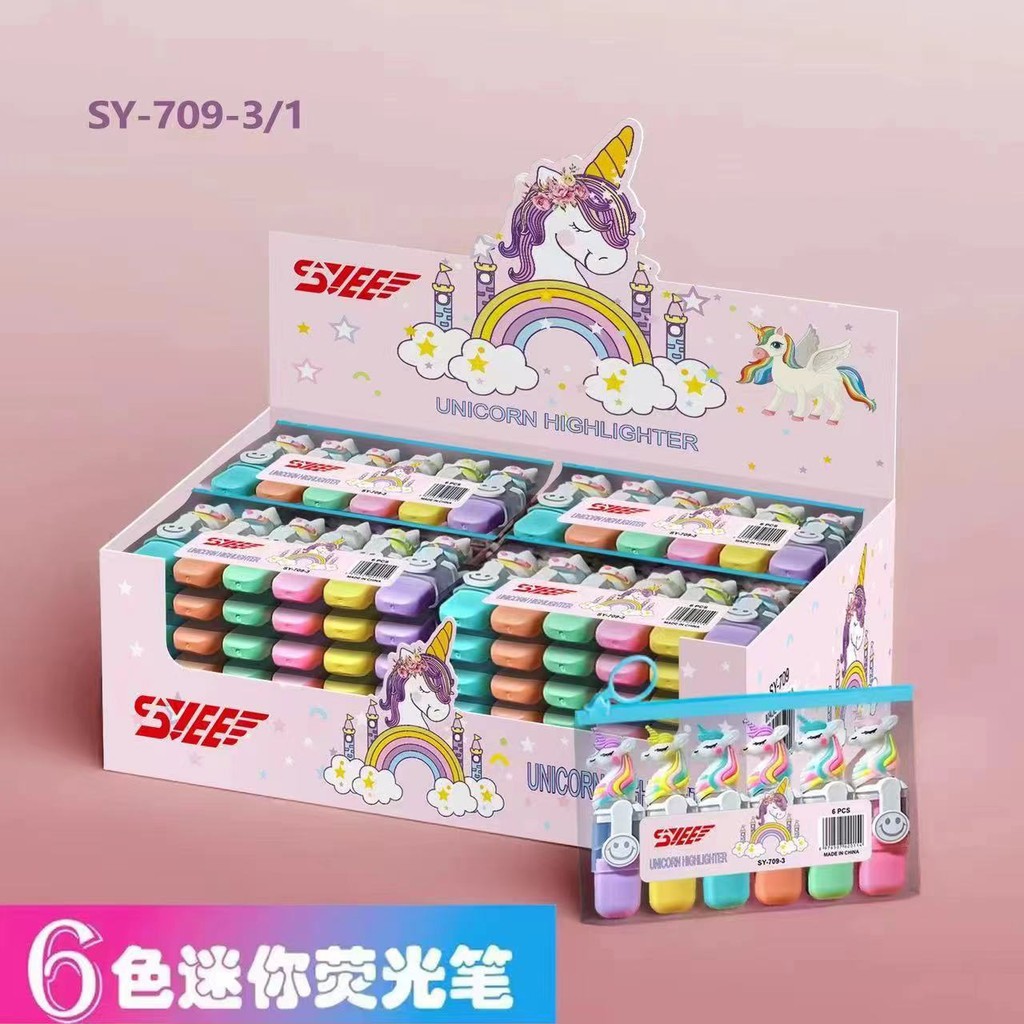 Creative Sanrio Highlighter Cute Kuromi Style 6-Pack Handbook Color ...