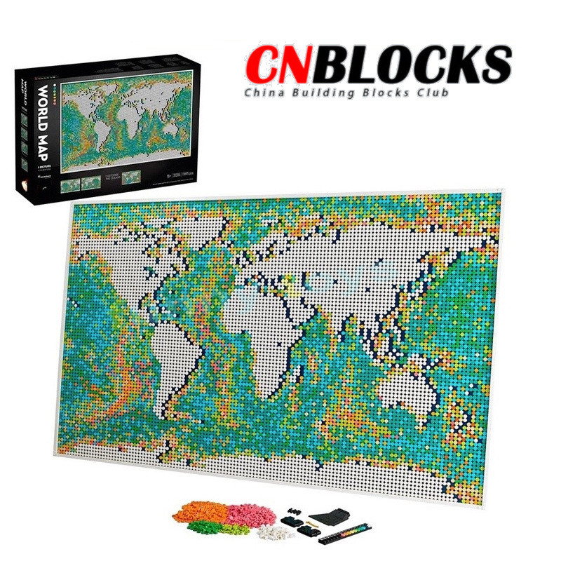 NEW ART MOC Understanding World Map Mosaic Circular Building Blocks ...
