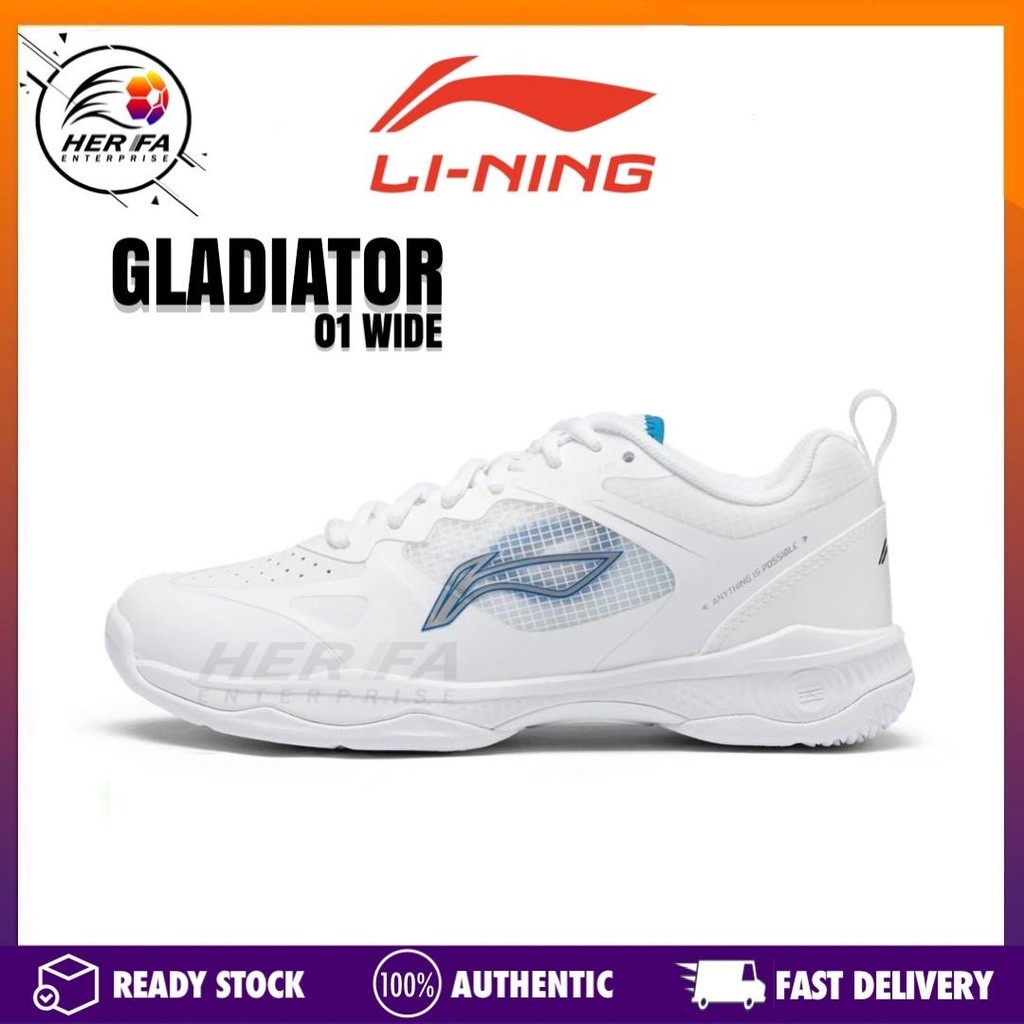 LI-NING Gladiator 01 Wide Professional Badminton Shoes Kasut Badminton ...