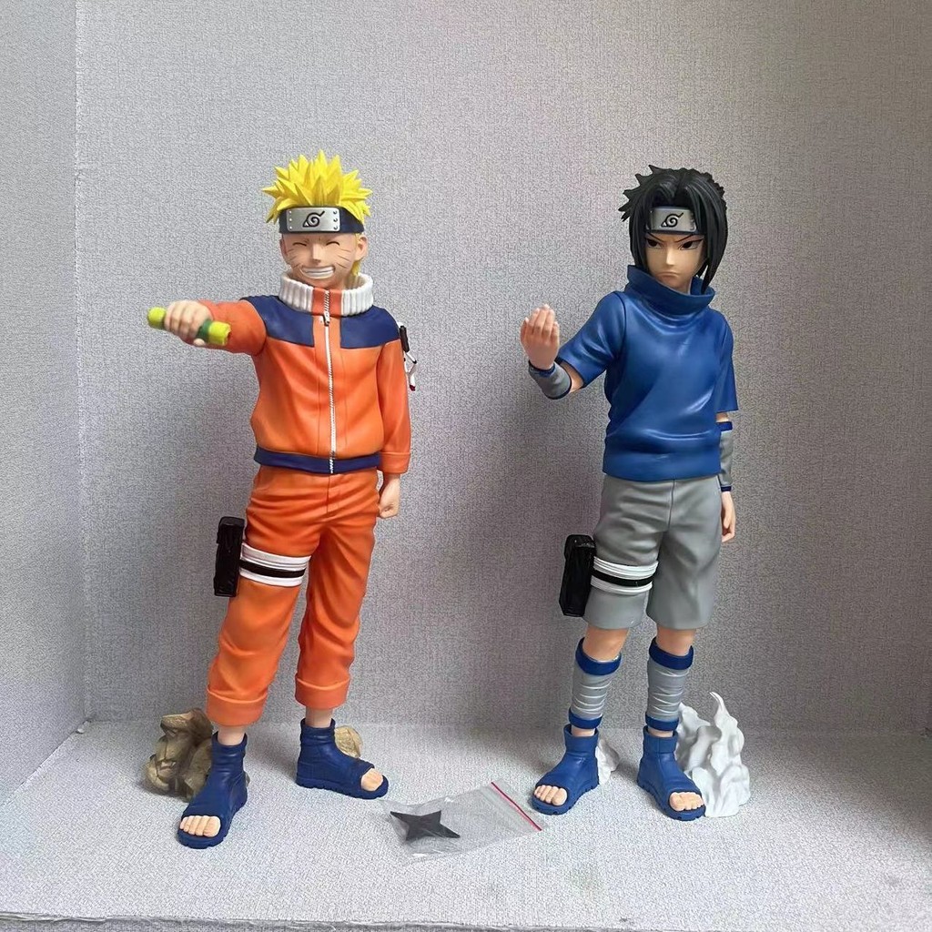 Naruto Sasuke Uchiha & Naruto Uzumaki PVC Figure 26cm Anime Character ...