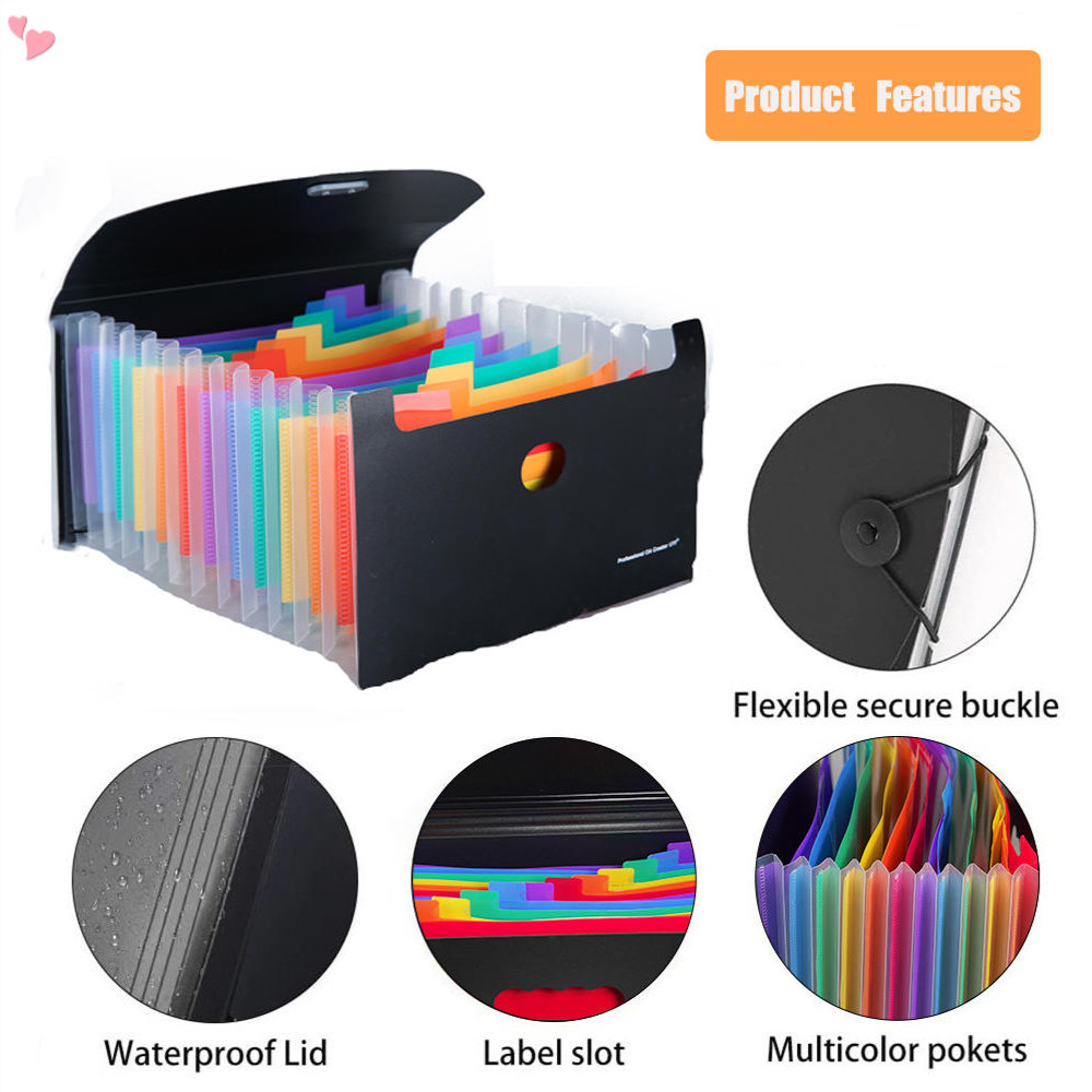 A6 Stand Receipt Organizer Folder - 13 Pockets Expanding Accordion ...