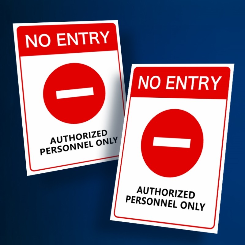 No Entry Authorized Personnel Only Premium Sticker Sign Notice Signage ...