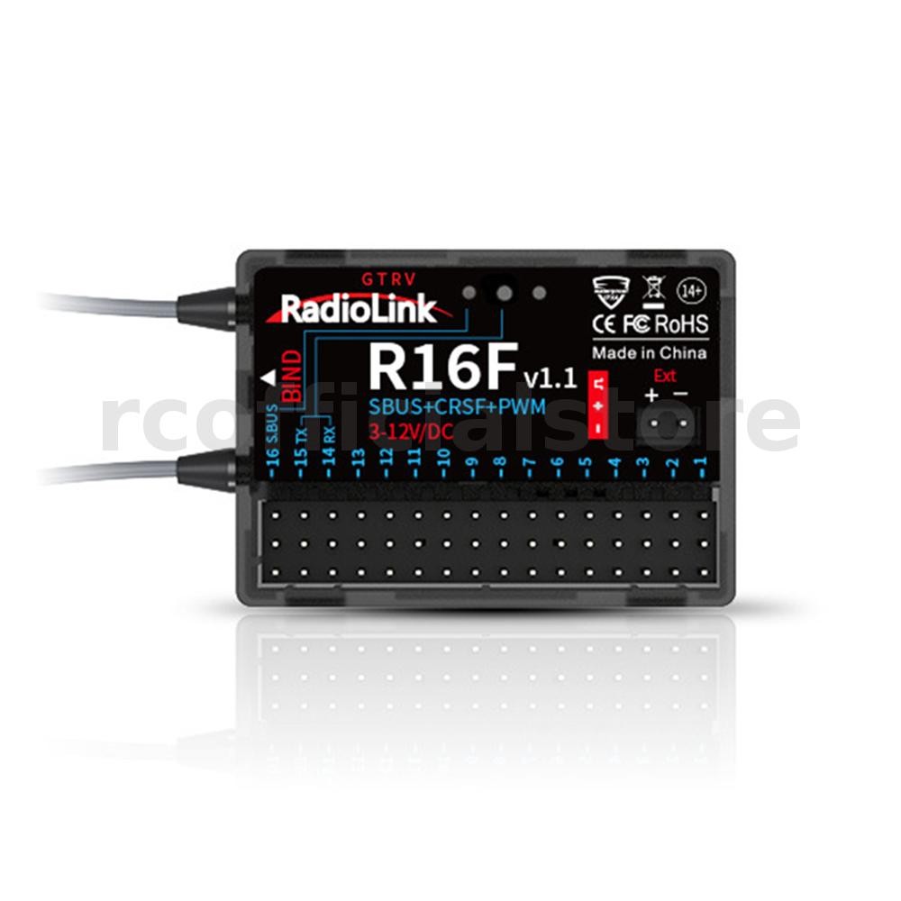 RadioLink R16F 16CH 2.4GHz Receiver Supports SBUS CRSF PWM Built-In Data Feedback for RC Models ...