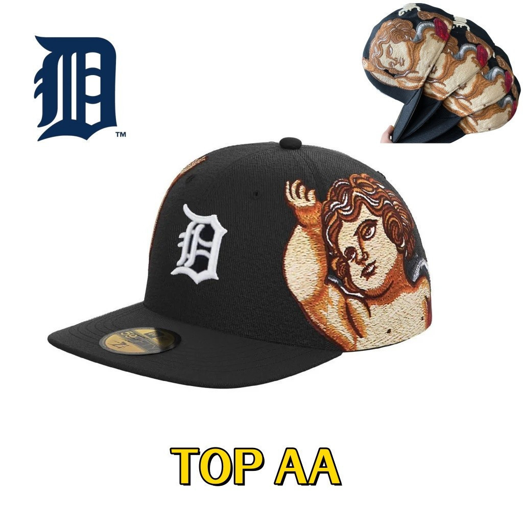 NEW Rra Jon Stan x Detroit tigers black 59Fifty side embroidery angel ...