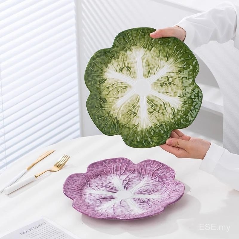 Pinggan Makan Seramik,pinggan kobis Siri KubisHijau 10 inci, Sesuai ...