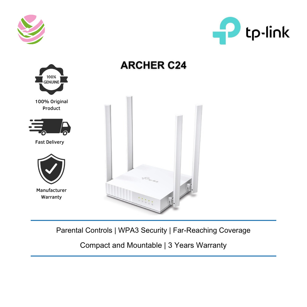 TP-LINK ROUTERS ARCHER C24 AC750 DUAL-BAND HIGH SPEED WIFI ROUTER WITH ...