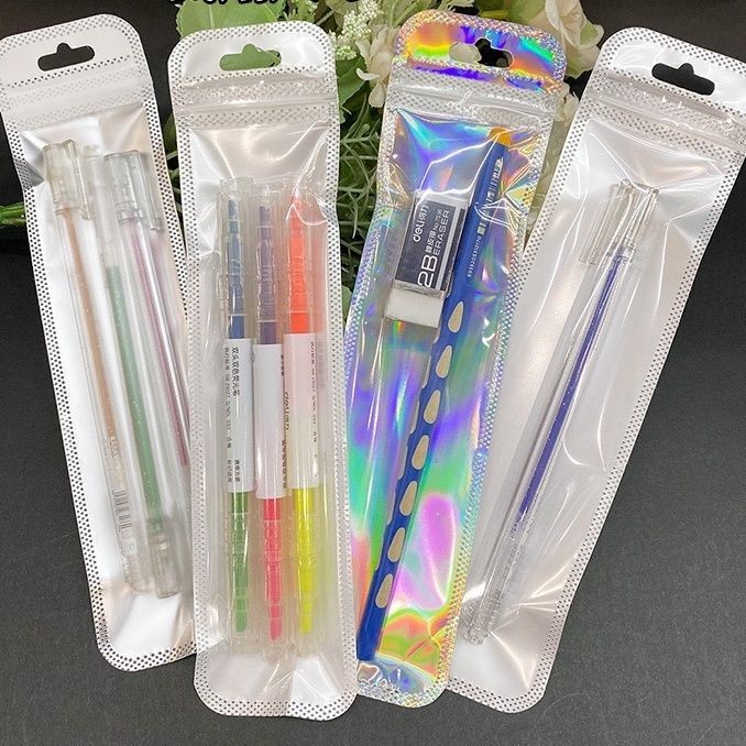 Long Strip Packaging Bag Long Strip Plastic Ziplock Bag Pen Color ...