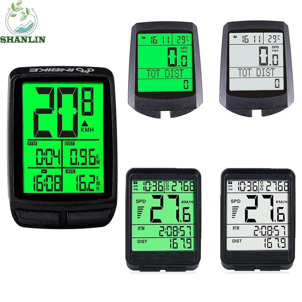 SHANLIN Mini Bike Speedometer, Wireless Digital LCD Screen Cycling ...