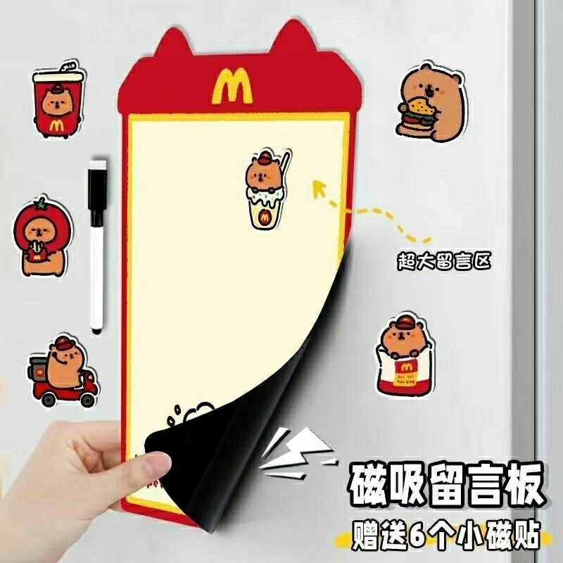 Monald's Capybara Refrigerator Sticker and Magnet Sticker Creative ...