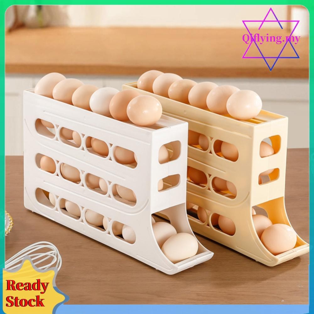 4 Layers Automatic Scrolling Egg Rack Eggs Rolling Rack for ...