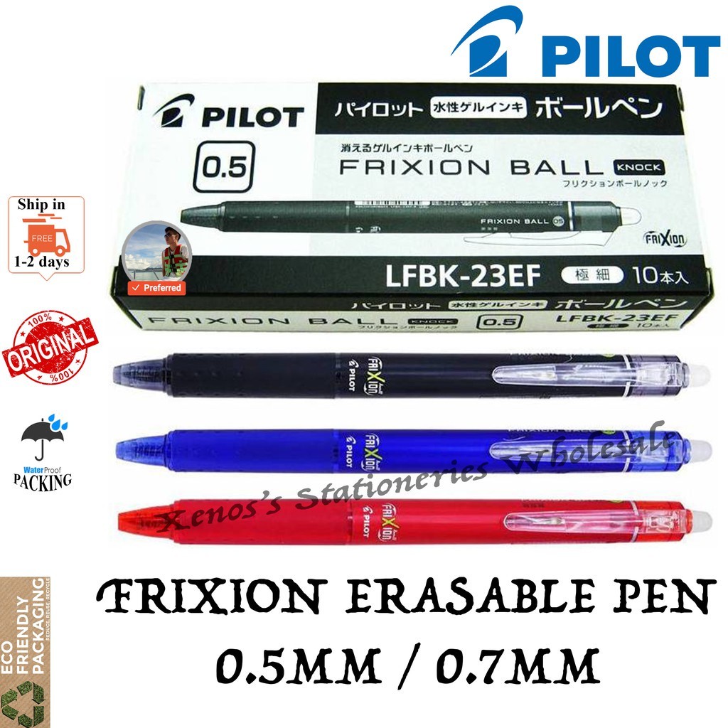 PILOT FRIXION CLICKER ERASABLE ROLLER BALL GEL PEN 0.5MM / PILOT ...
