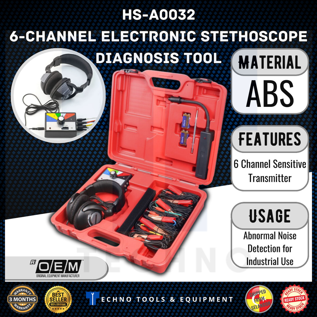 Electronic Stethoscope Kit Portable Help for Auto Car Repair Set ...