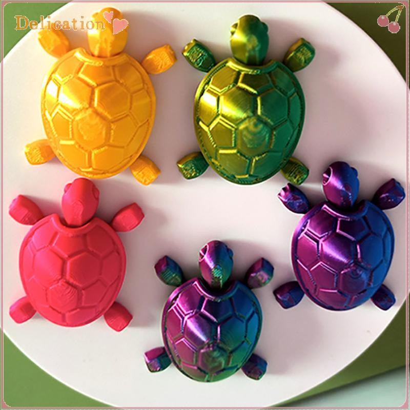 Delication 3D Printed Turtle Model Toys Multi-joint Ornament Realistic ...