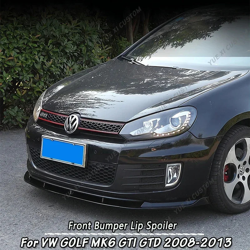 For Volkswagen Golf 6 Golf Mk 6 GTI 2010-2013 Glossy Black Front Bumper ...