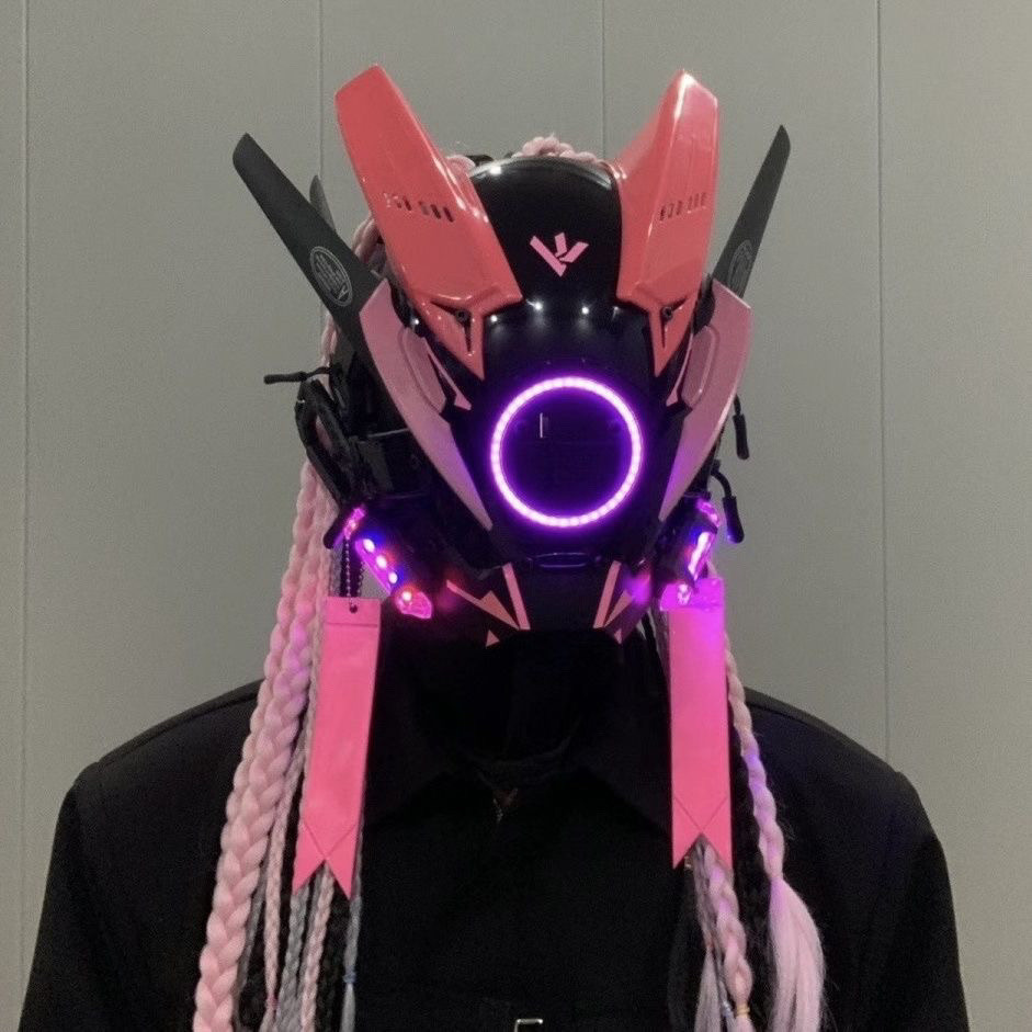 Cyberpunk Mask Cool cosplay Customized Mask Photography Posing Luminous ...