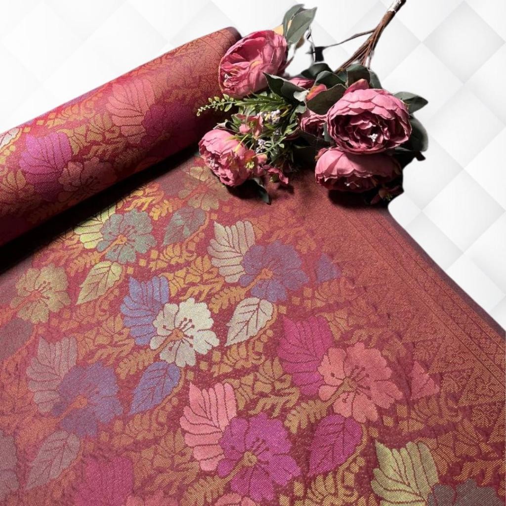 [KAMDAR] SONGKET METALLIC BUNGA RAYA EXCLUSIVE BIDANG 44" OPEN METER ...