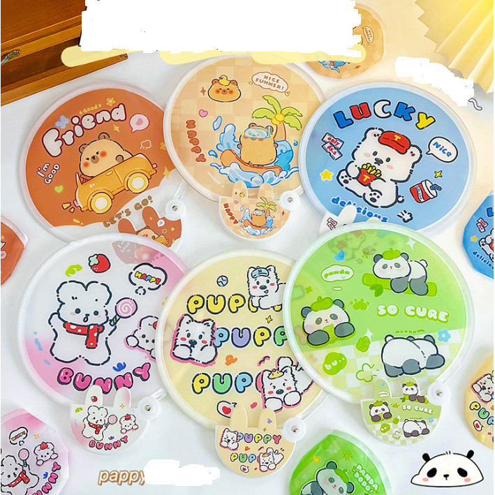 Hfm - Capybara magic hand fan round folding hand fan | Shopee Malaysia