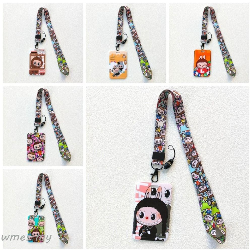WMES1 Labubu Time Card Holder, Hanging Neck Kawaii Cartoon Labubu Card ...