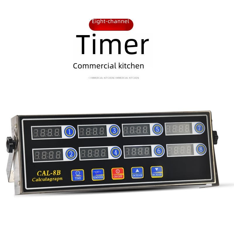 Commercial Kitchen Eight-Channel Timer 8-Segment Reminder Countdown ...
