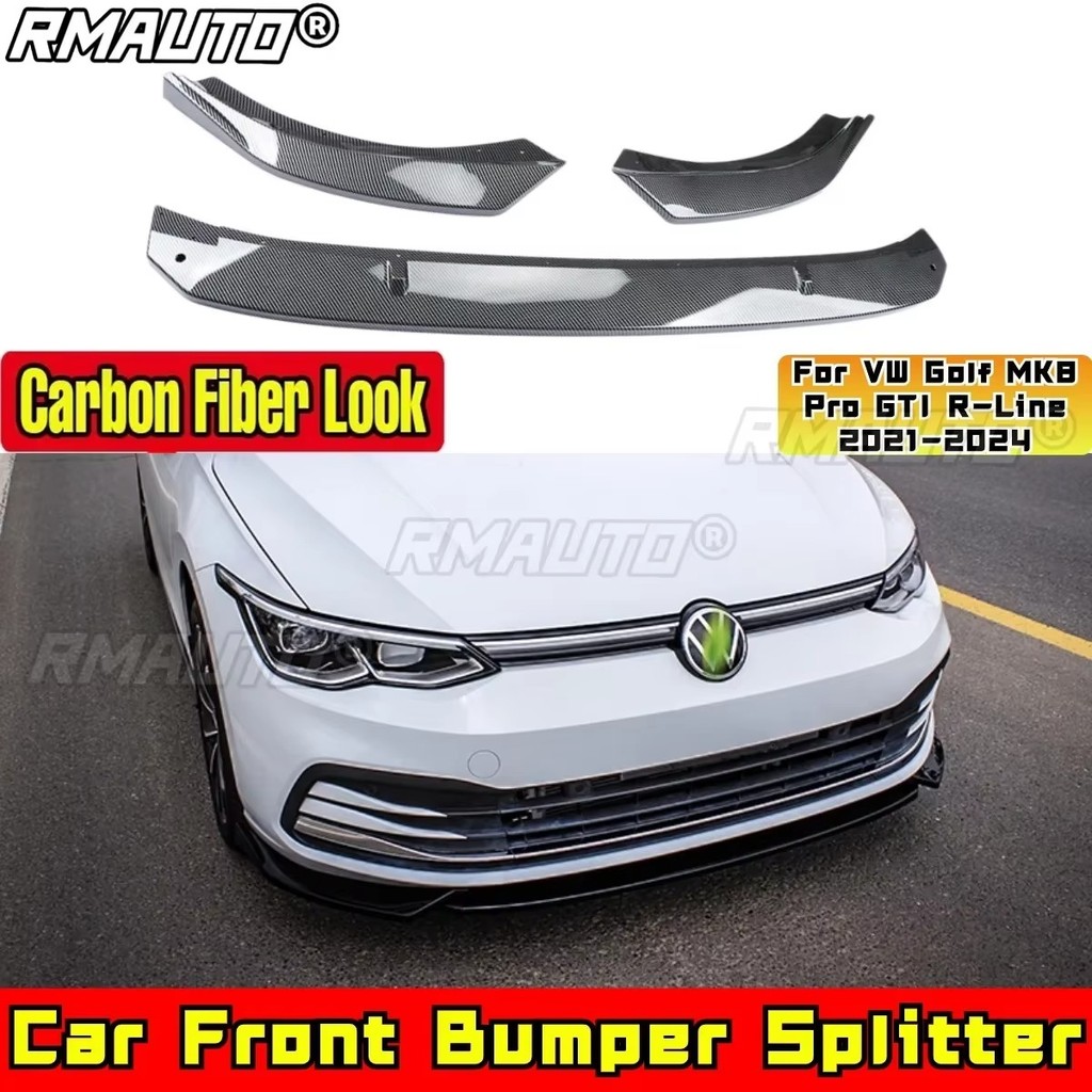 For VW Golf MK8 Pro GTI R-Line 2021-2024 Body Kit Front Bumper Splitter ...