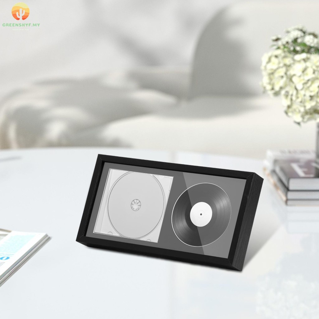 CD Frame Display Case Wood CD Display Frame With Bracket Hook Double ...