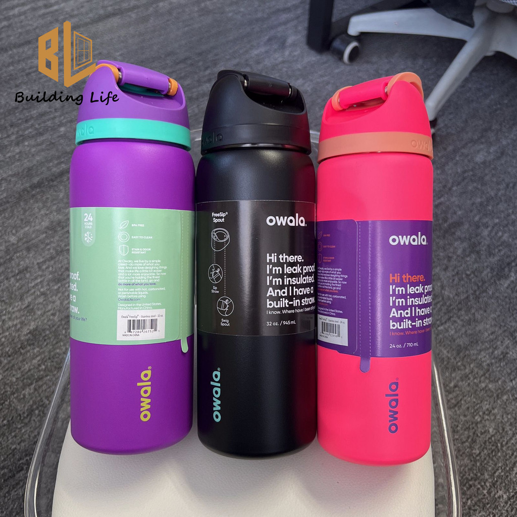 Owala FreeSip Insulated Stainless Steel Water Bottle with Straw 32oz ...