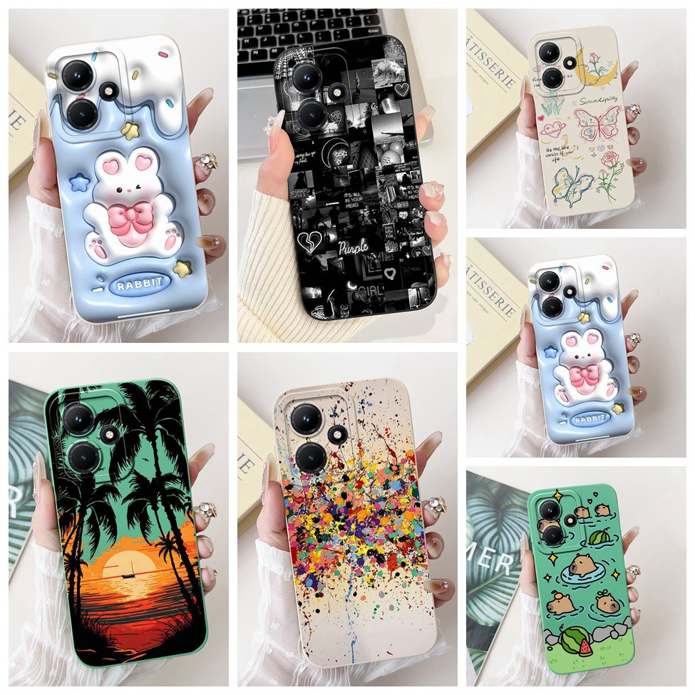 Redmi Note 12R Case Aesthetic Cute Cat Fashion Funny Silicone Phone ...