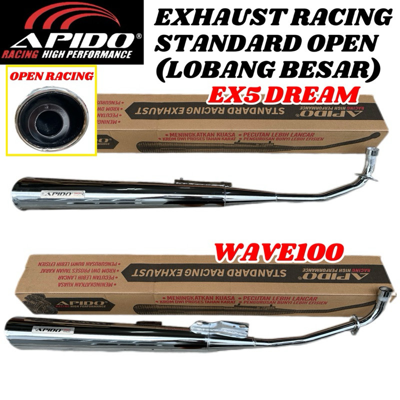 APIDO STANDARD OPEN RACING EXHAUST EKZOS EXZOS OPEN LOBANG BESAR EX5 ...