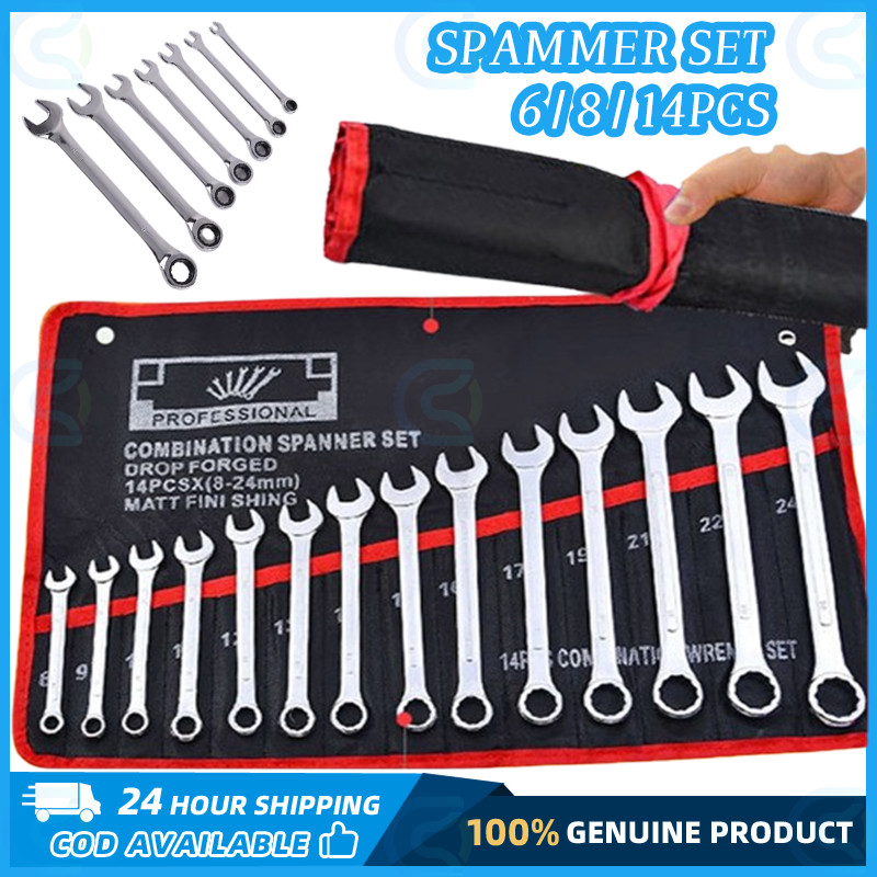 【Malaysia shipping】8 PCS 8-19mm Combination Wrench Spanner Set Tools ...