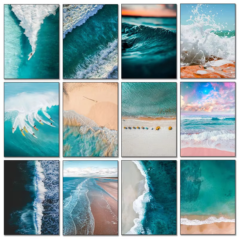 Modern Simple Ocean Landscape Posters Print Canvas Paintings Beach ...