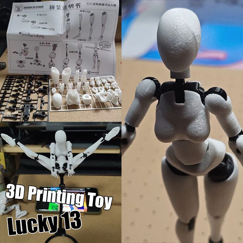 Dummy T13 Body Girl 3D Printing Lucky 13 Body Chan Action Figure DIY ...