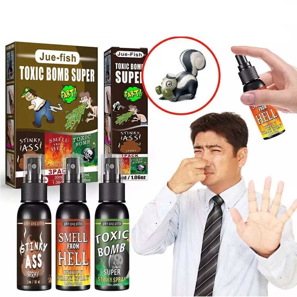 3pcs Liquid Fart Spray Stink Bomb Smelly Stinky-Ass Toxic Bomb Crap Gag ...