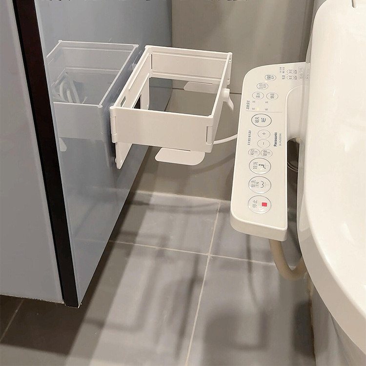 Toilet Foldable Trash Rack Wall-Mounted Perforated Trash Can Kitchen ...