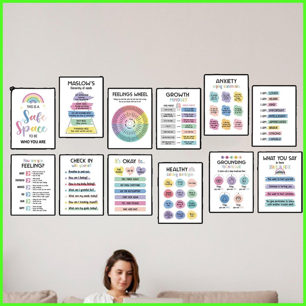 Care Mental Health Posters School Counselor Posters Decorations 12X ...