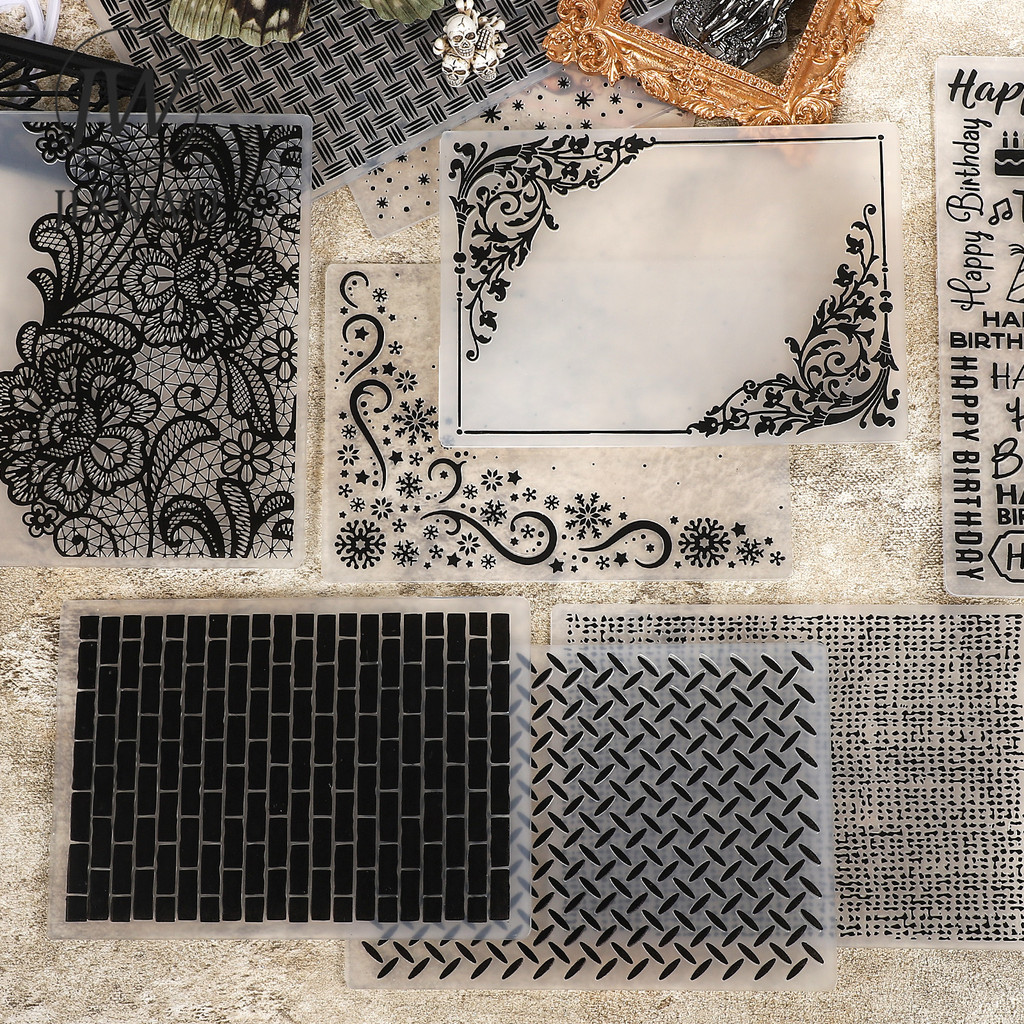 JIANWU Vintage Lace Flower Border Landscape material collage Plastic ...