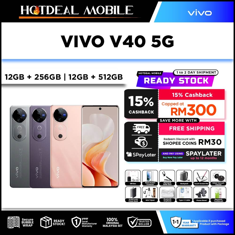 VIVO V40 5G [24GB*(12GB+12GB)RAM 512GB ROM] - Original VIVO Malaysia | Shopee Malaysia