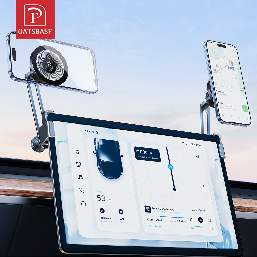 OATSBASF Car Screen Phone Holder Metal Central Control Display Car ...