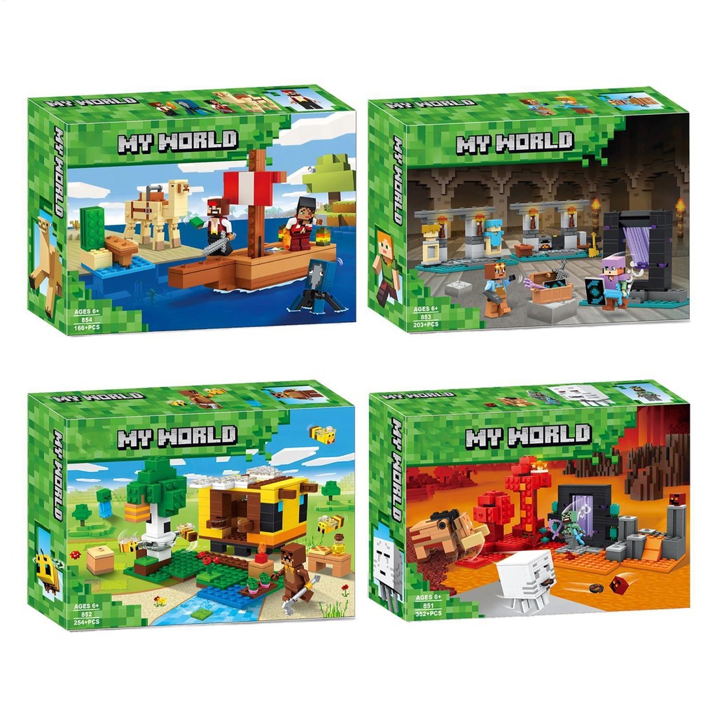 Minecraft Kids Building Blocks Game Scene Assembly Playset Game Scene ...