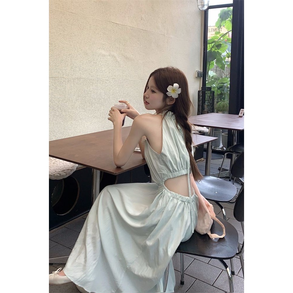 [2990 People Collection] New Style Halter French Style Sling Narrow Waist Dress Skirt Summer ...